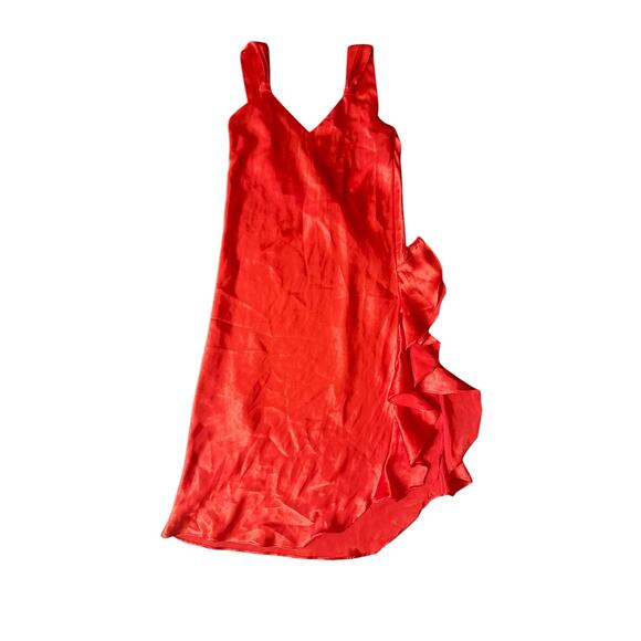 Victoria's Secret | Dresses | Vintage S Victorias Secret Red Satin Slit ...